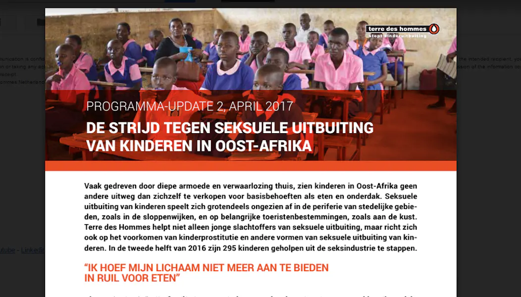 Programma update: Seksuele uitbuiting in Afrika april 2017 | Terre des ...
